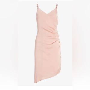 Express | Dresses | Express Ruched Faux Wrap Mini Slip Dress Xs Nwt ...